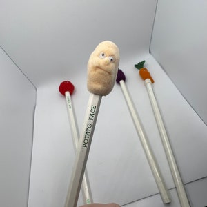 Vintage Anthropomorphic Flocked Vegetable School Pencils. Sold ...
