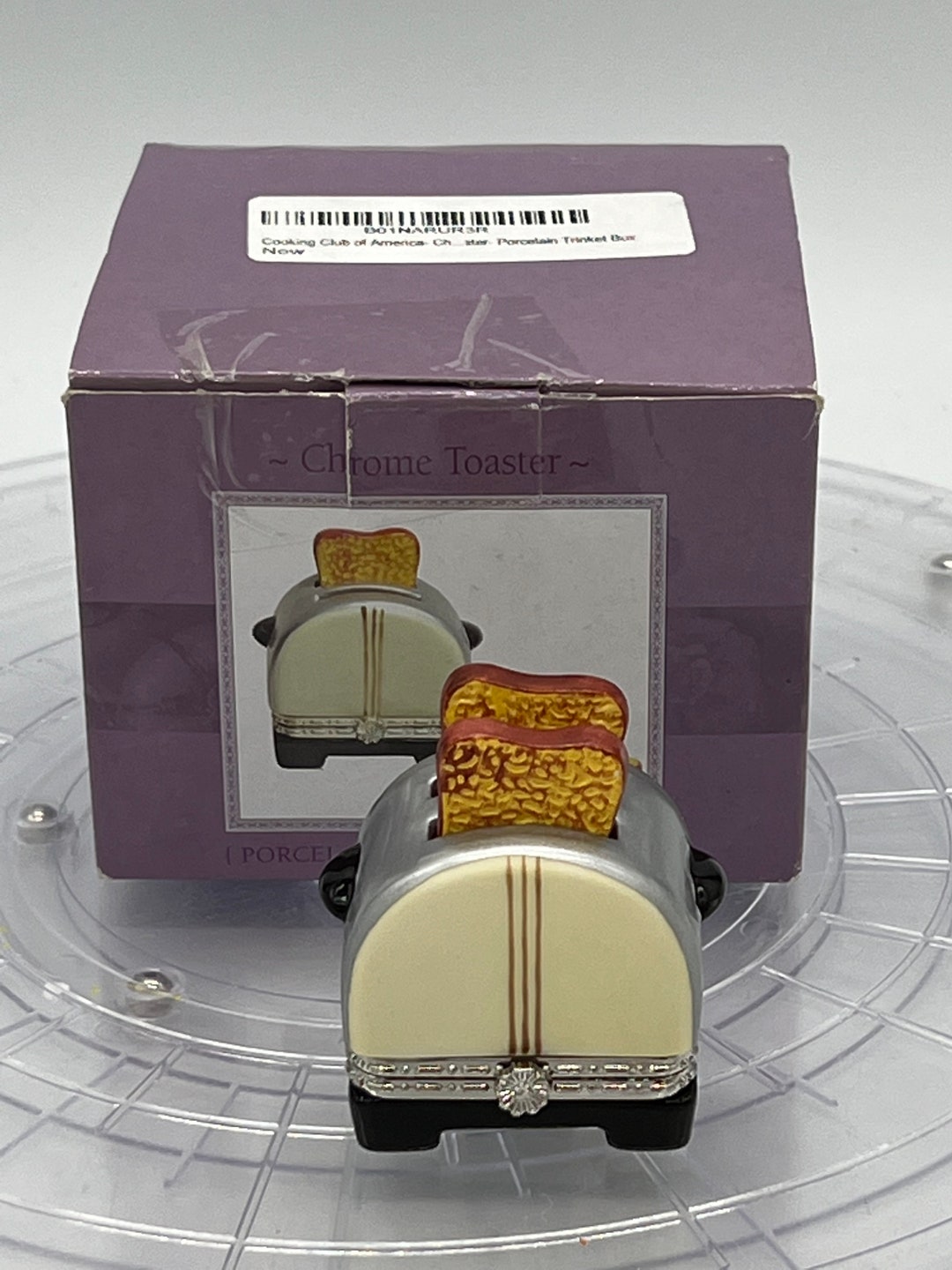 Vintage PHB Porcelian Hinged Box Chrome Toaster With 2 Slices of Toast ...