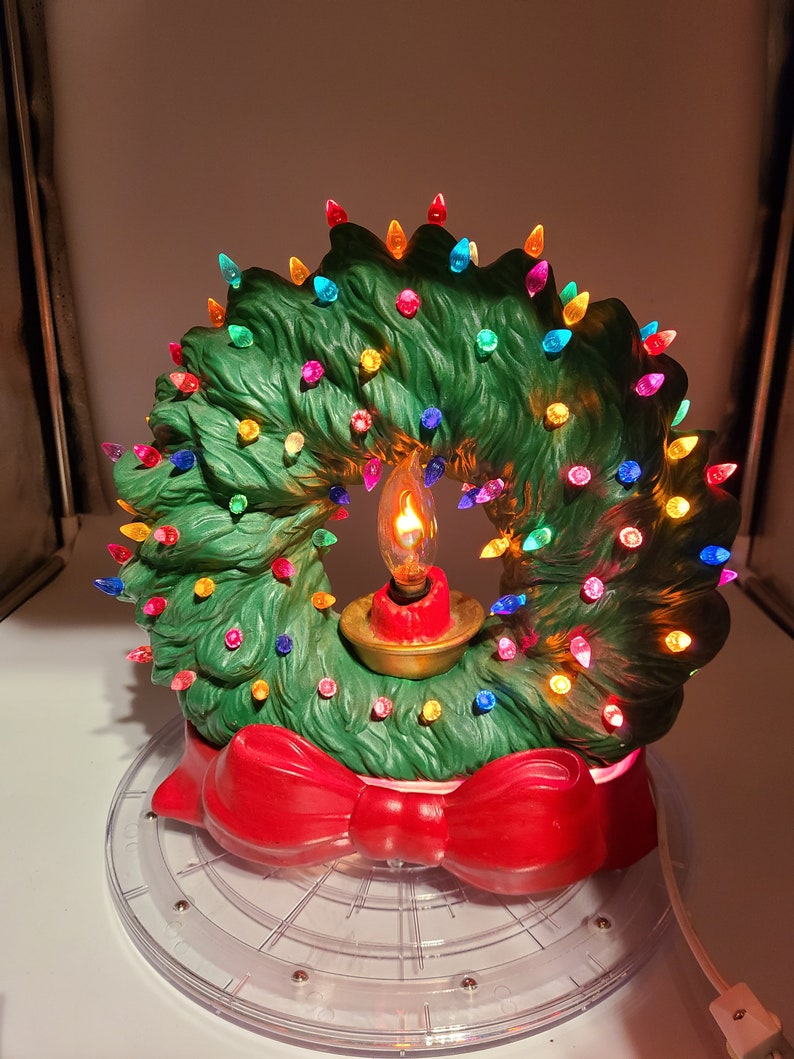 Vintage Hand Painted Ceramic Flickering Candle Christmas - Etsy