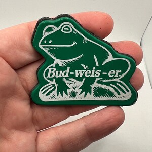 1995 Frog Budweiser Beer Advertising “bud-weis-er” Refrigerator Magnet ...