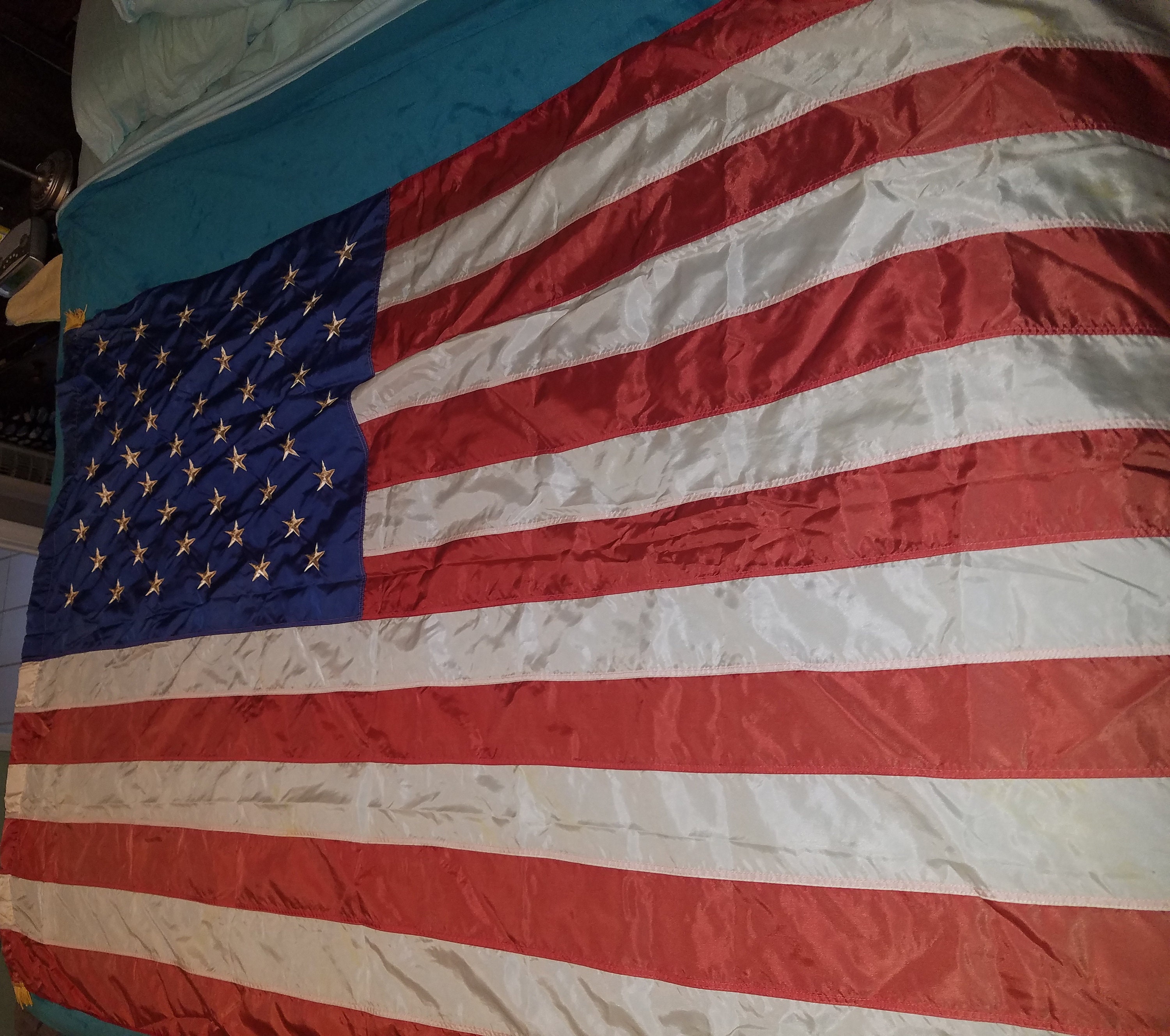 1960s Vintage American Flag, Large 6ft X 4ft, Yellow Fringe - Etsy