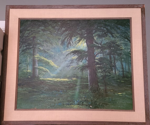 Vintage 1960s Donald F. Allan Forrest Painting. | Etsy
