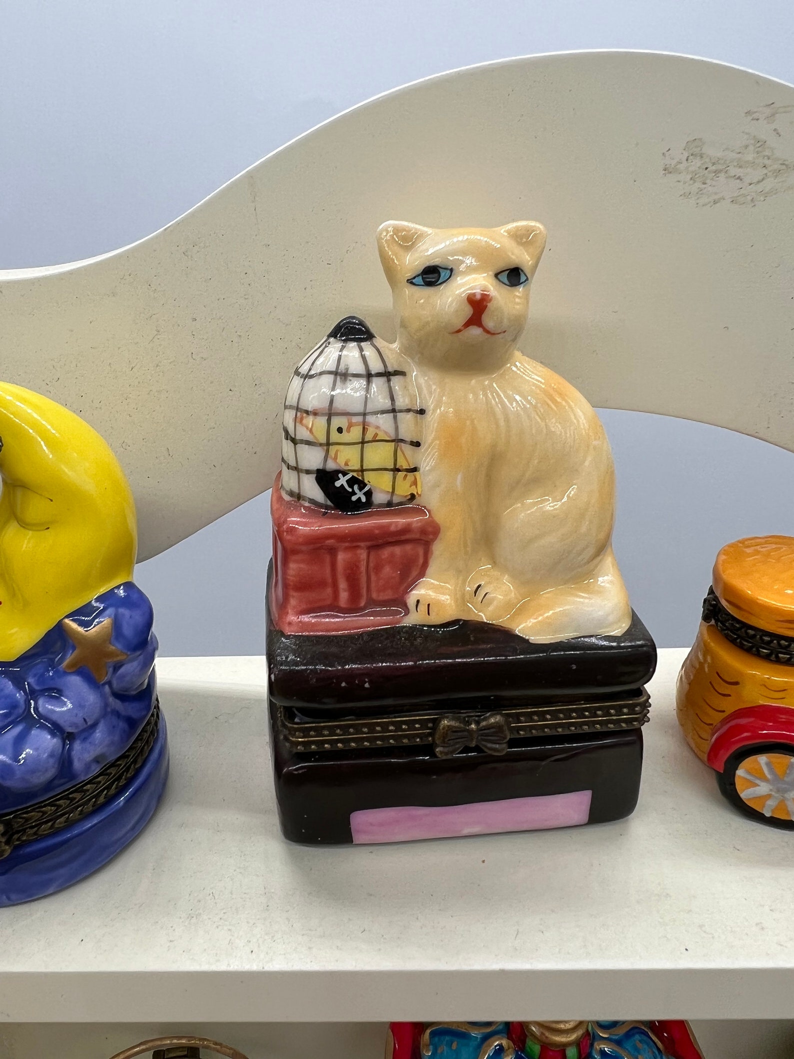 Vintage Porcelain Hinged Boxes Sold Separately Cat With - Etsy