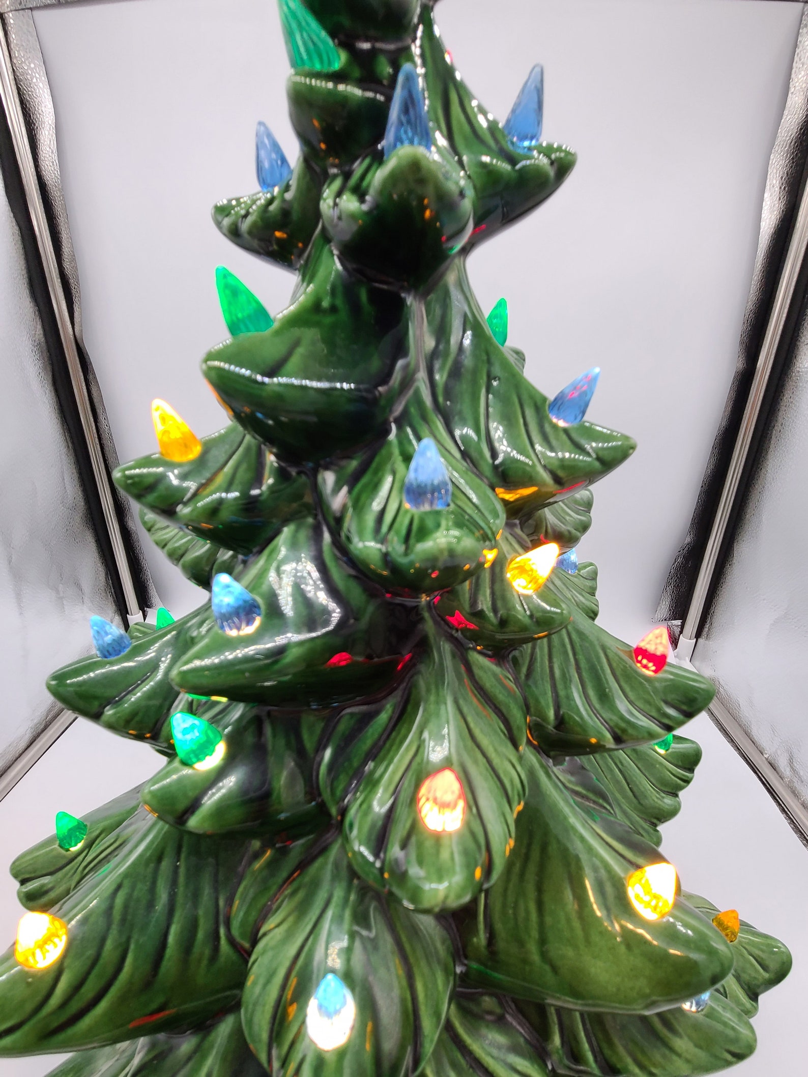 Vintage Handpainted Ceramic Christmas Tree With Ceramic Stand. - Etsy