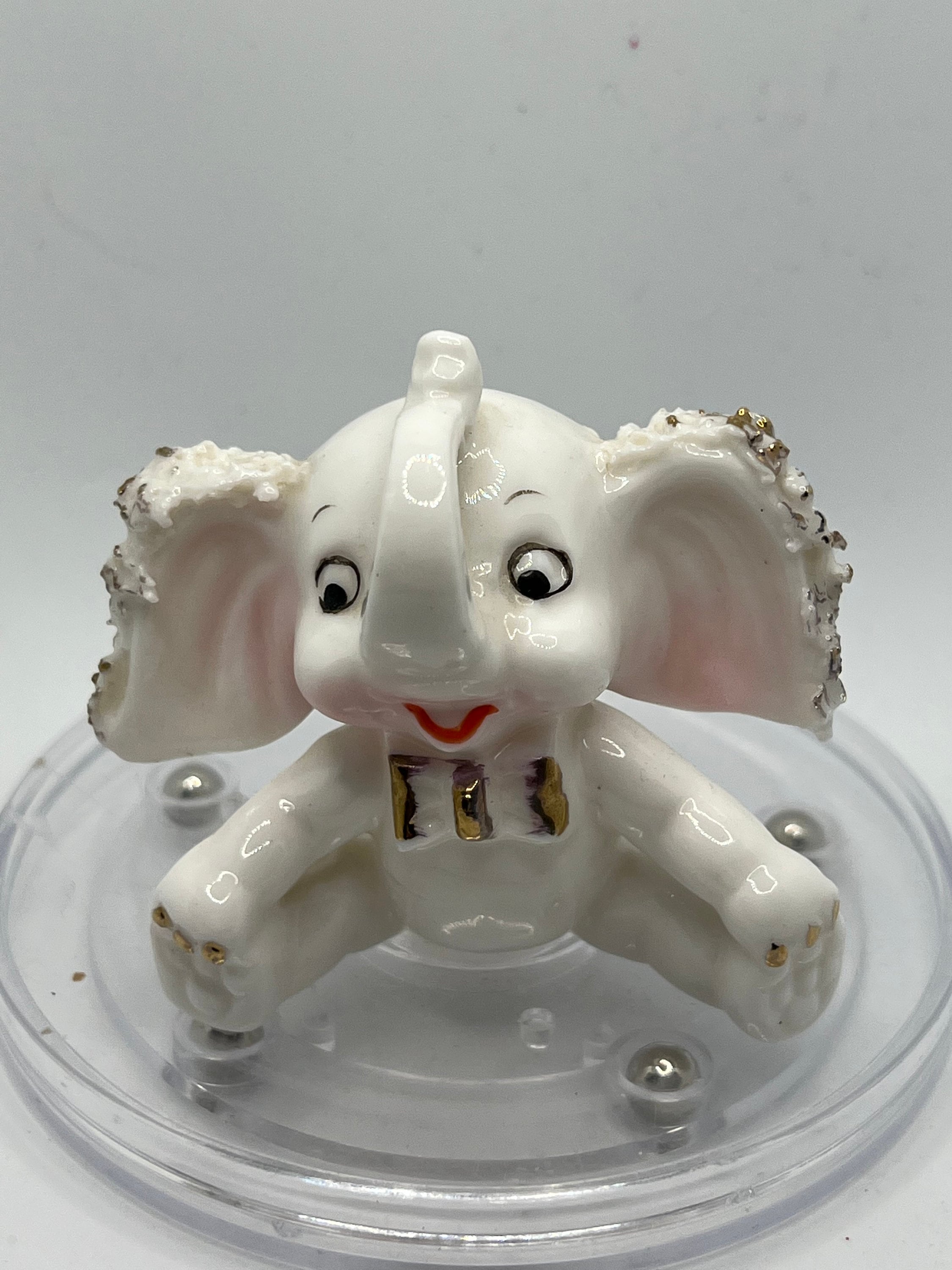 Vintage Spaghetti Trimmed Miniature Elephant Figurine. - Etsy