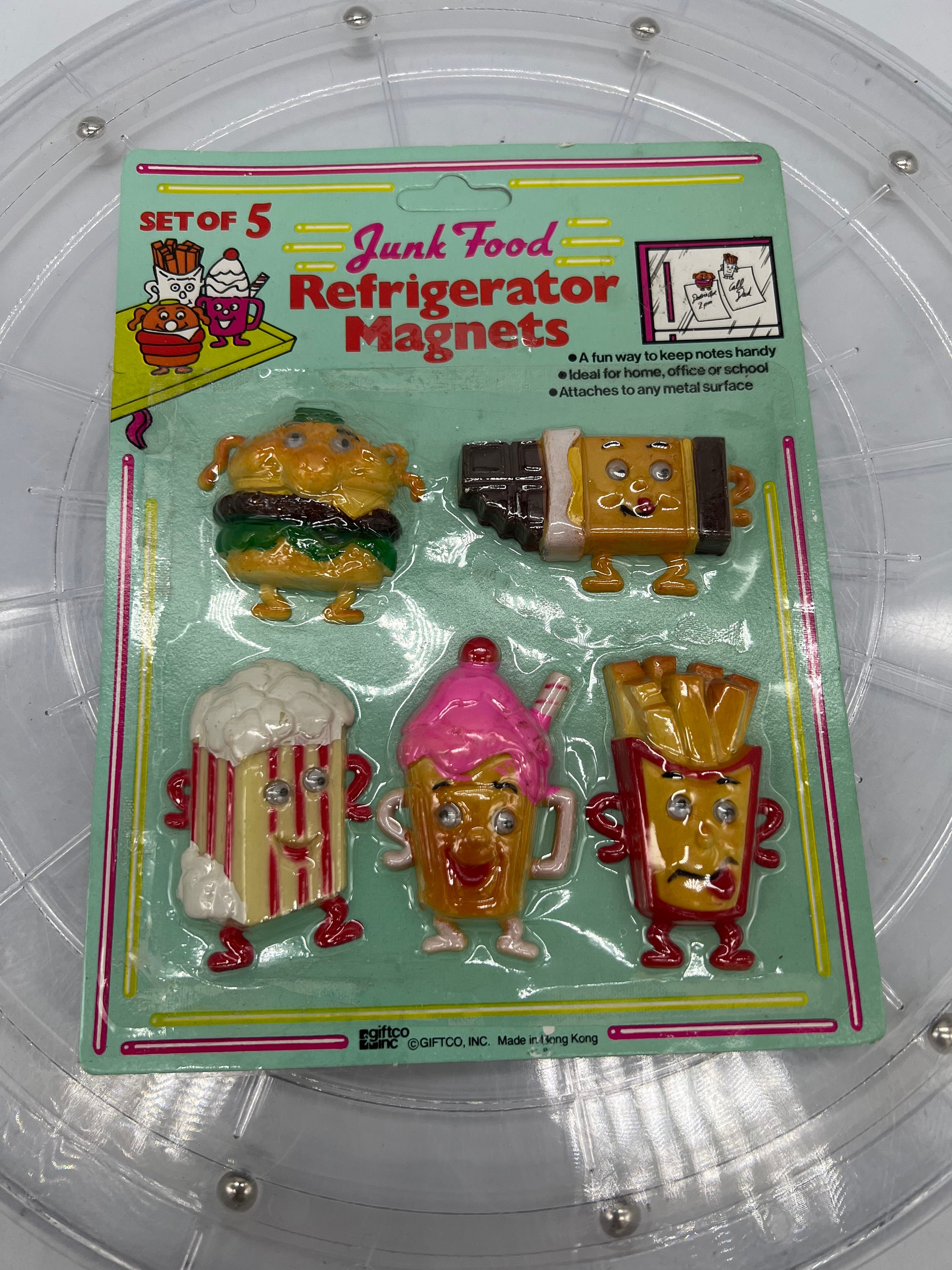 Vintage Junk Food Refrigerator Magnets. Hamburger, Popcorn, Milkshake ...