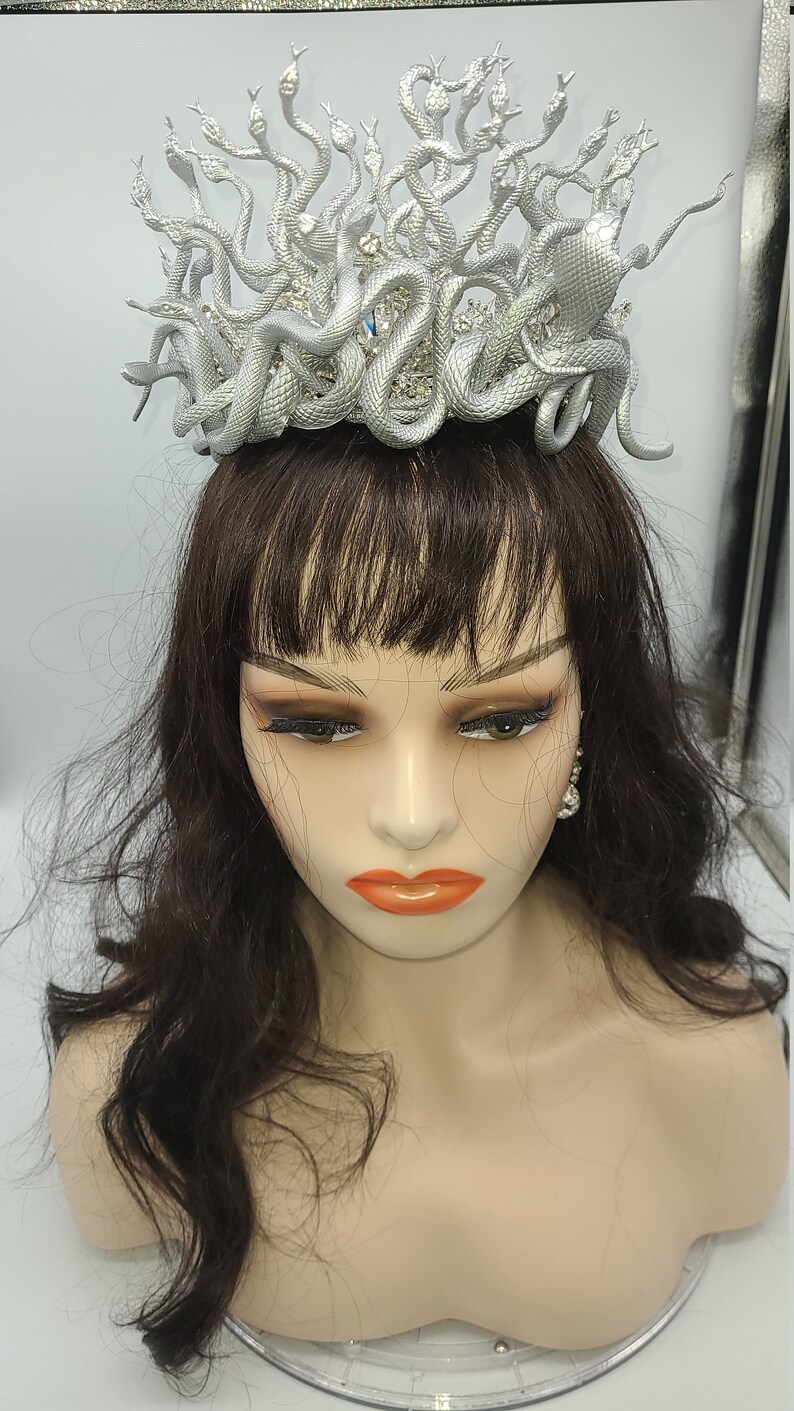 Medusa Headpiece: Gold Snake Tiara, Halloween Cosplay Crown - Etsy