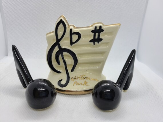 Vintage Music Notes Salt and Pepper Shakers With Music Sheet. | Etsy