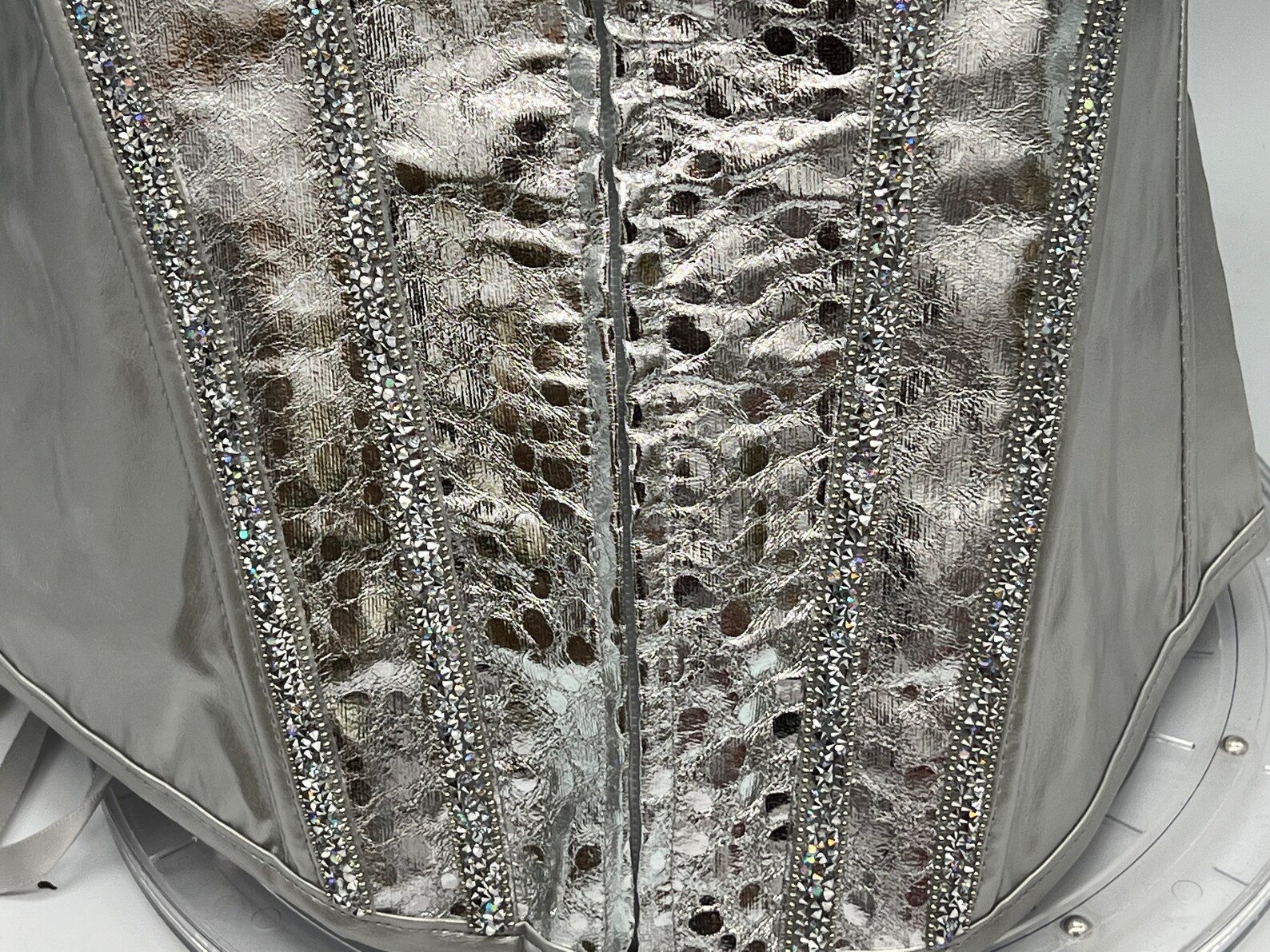 Custom Silver Bustier Corset With Diamond Rhinestone Embellishments - Etsy