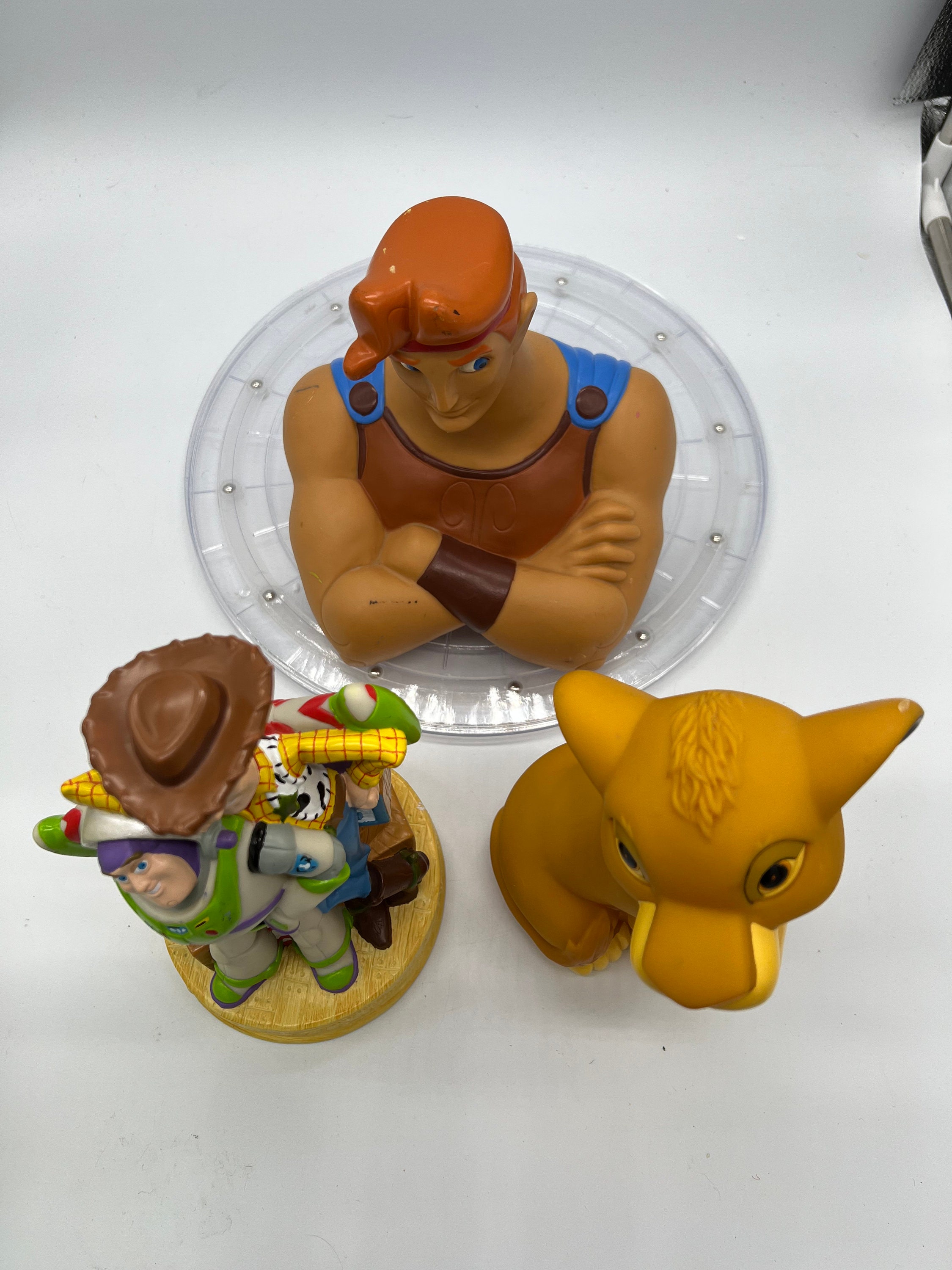 Vintage Disney Simba Buzz and Woody and Hercules Piggy Banks. | Etsy