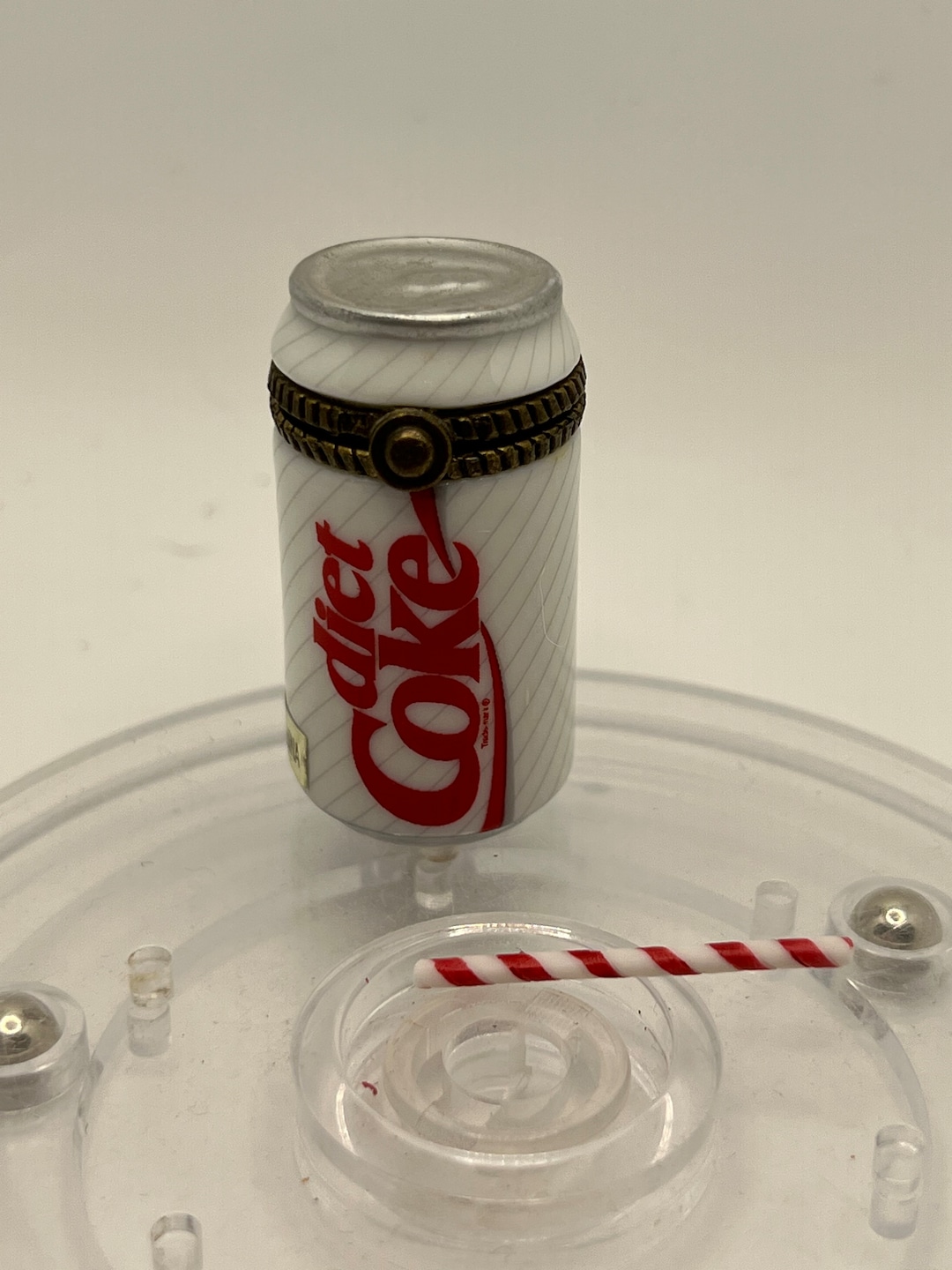 1999 Coca-cola Company Diet Coke PHB Porcelain Hinged Box With Straw ...