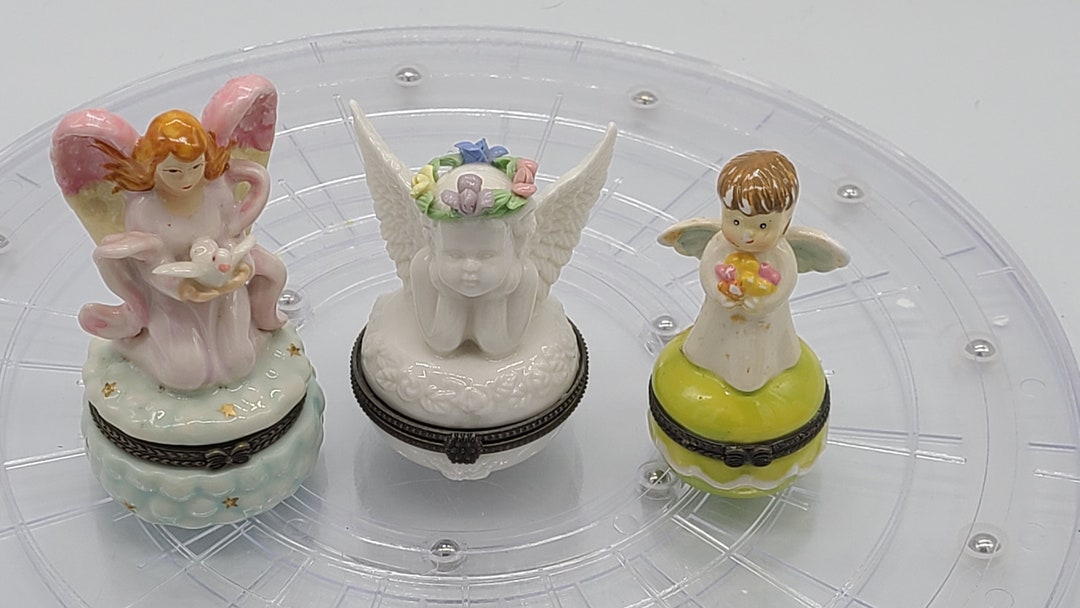 Angel Porcelain Hinged Trinket Box. Sold Separately - Etsy