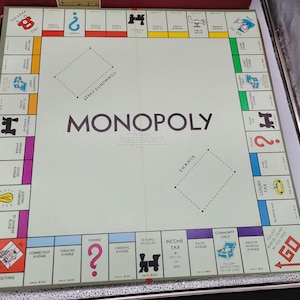 Vintage 1964 Red Box Monopoly Board Game. - Etsy