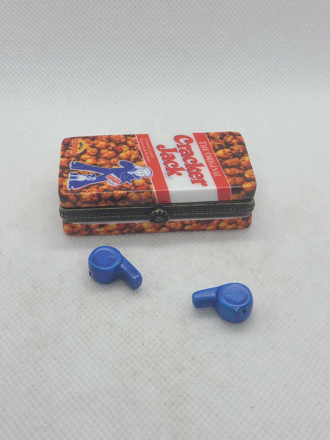 Vintage Cracker Jacks Porcelain Hinged Box With Whistle | Etsy