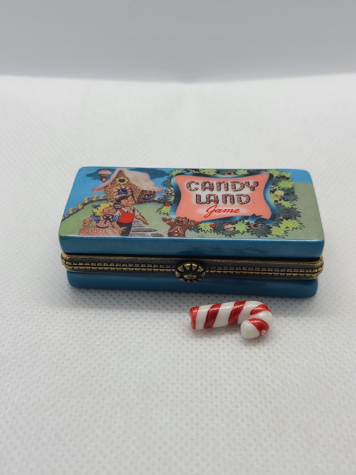 Candyland Game Porcelain Hinged Box With Candy Cane Trinket. | Etsy