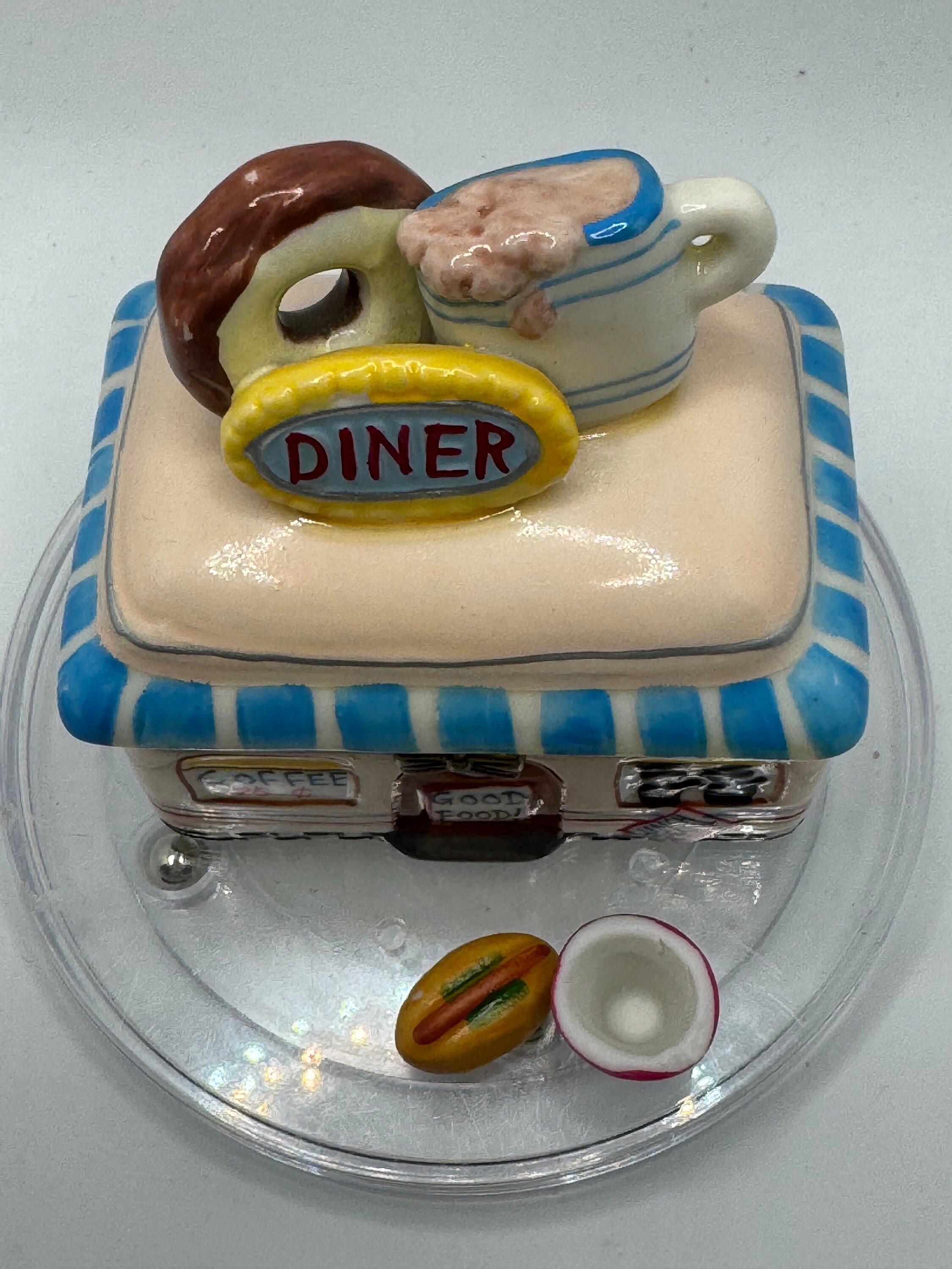 Vintage Diner Porcelain Hinged Box With Hotdog and Drink Trinkets! - Etsy