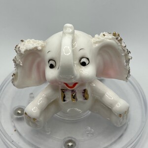 Vintage Spaghetti Trimmed Miniature Elephant Figurine. - Etsy