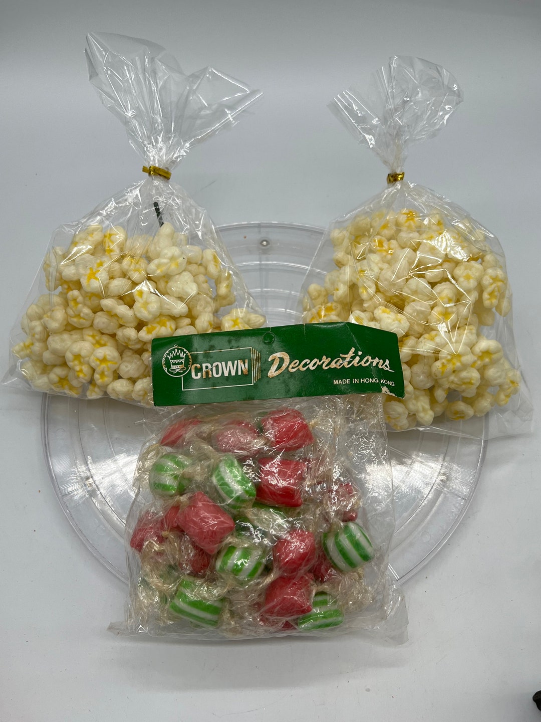 Vintage Blow Mold Popcorn Garland and Pack Individual Wrapped Christmas ...
