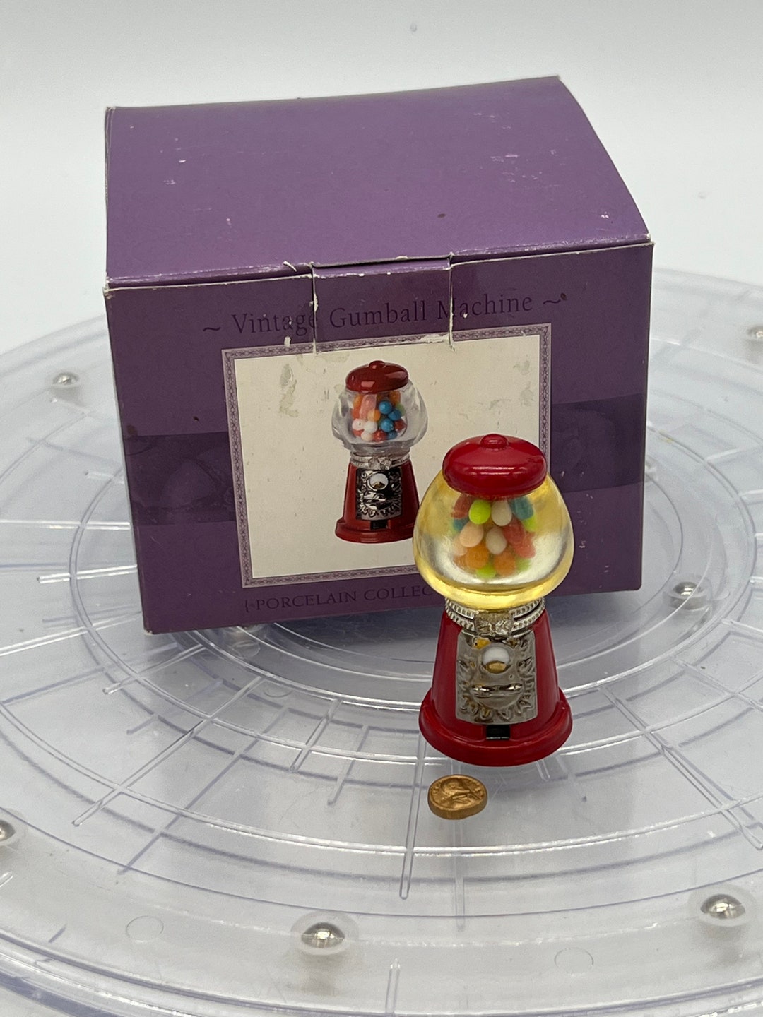 Gumball Machine Porcelain Hinged Box With Coin Trinket. Has Original ...