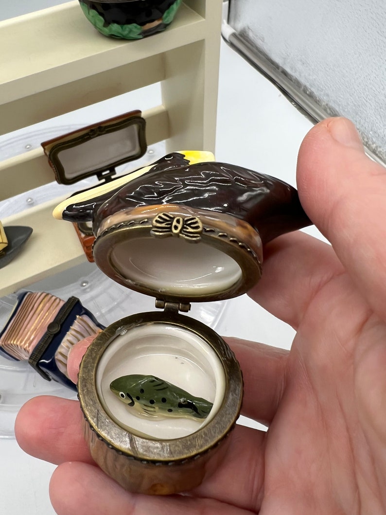 Vintage Porcelain Hinged Trinket Box: Novelty Designs, Sold Separately ...