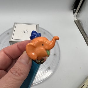 1999 PHB Elephant PEZ Candy Dispenser Porcelain Hinged Box With Pez ...