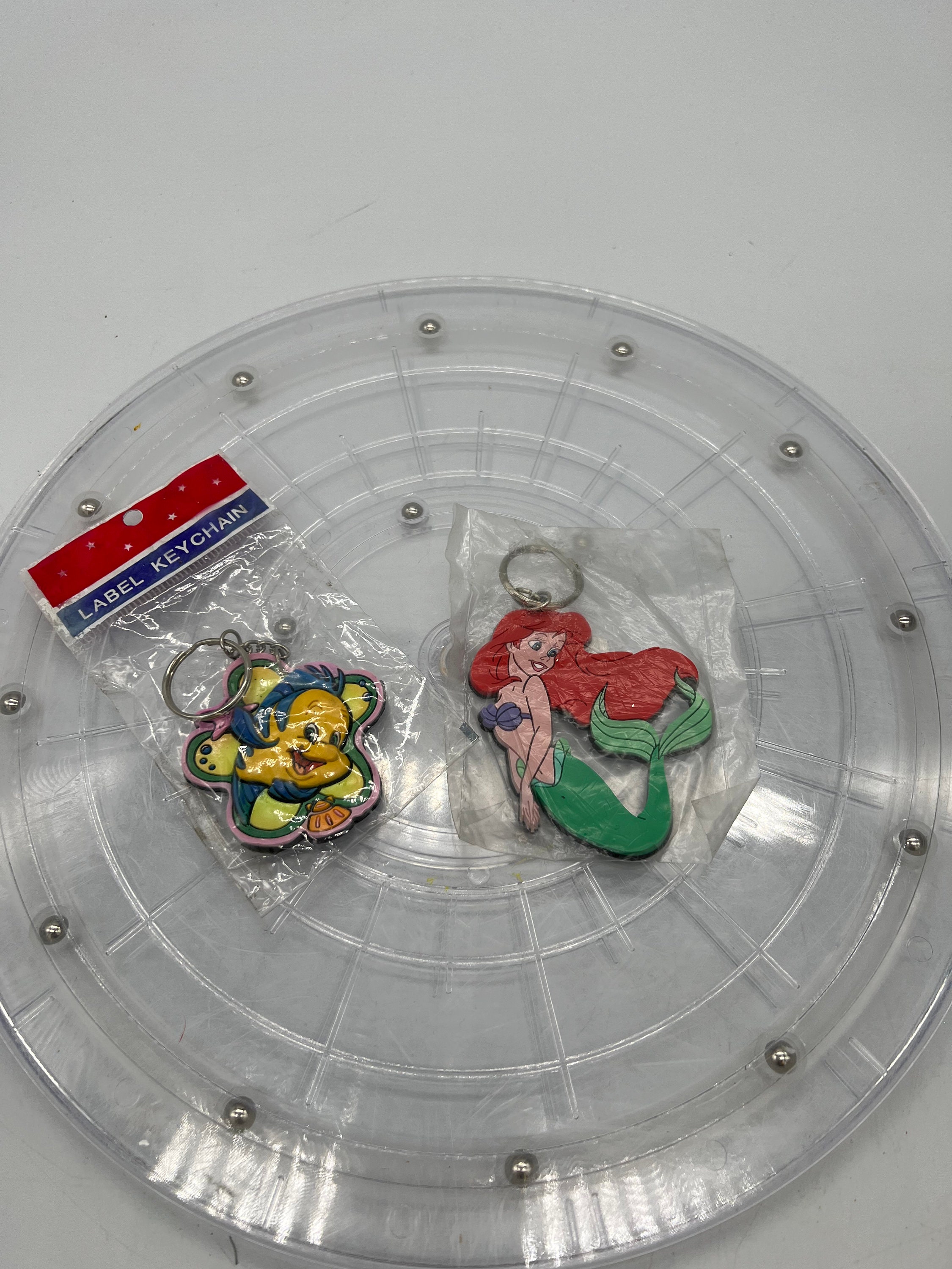 Vintage Disneys Little Mermaid Ariel and Flounder Key Chains. - Etsy