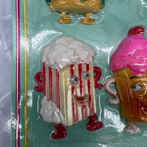 Vintage Junk Food Refrigerator Magnets. Hamburger, Popcorn, Milkshake ...