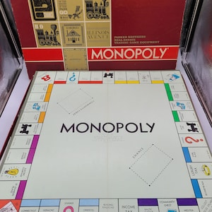 Vintage 1964 Red Box Monopoly Board Game. - Etsy