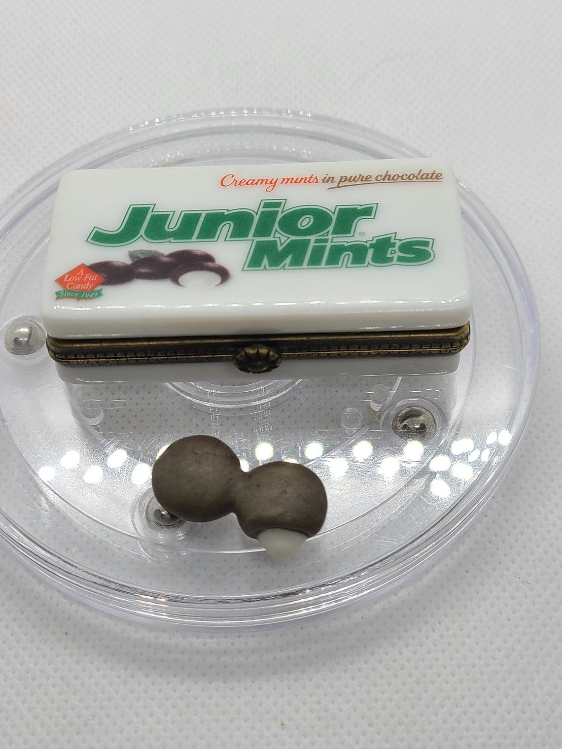 Creamy Junior Mints Porcelain Hinged Box With Mint Trinket. | Etsy