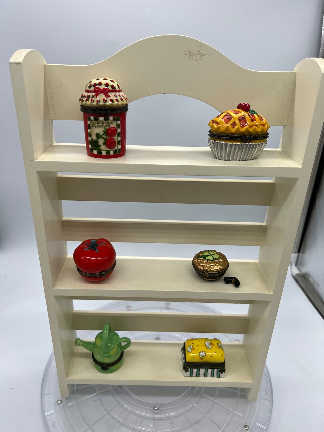 Various Vintage Porcelain Hinged Boxes Strawberry Preserves, Cherry Pie ...