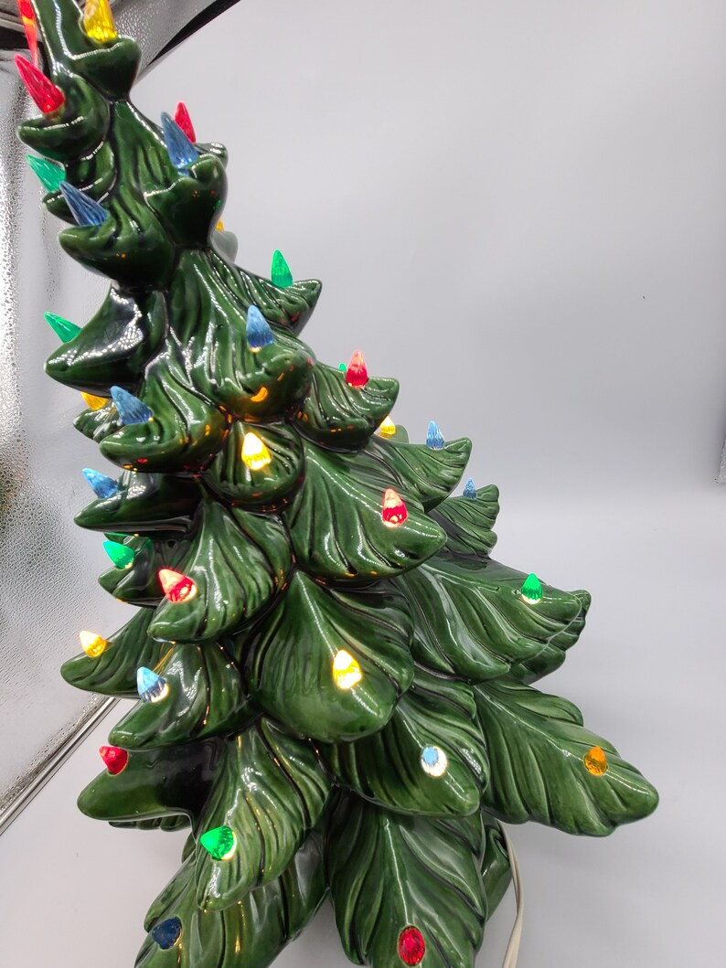 Vintage Handpainted Ceramic Christmas Tree With Ceramic Stand. - Etsy