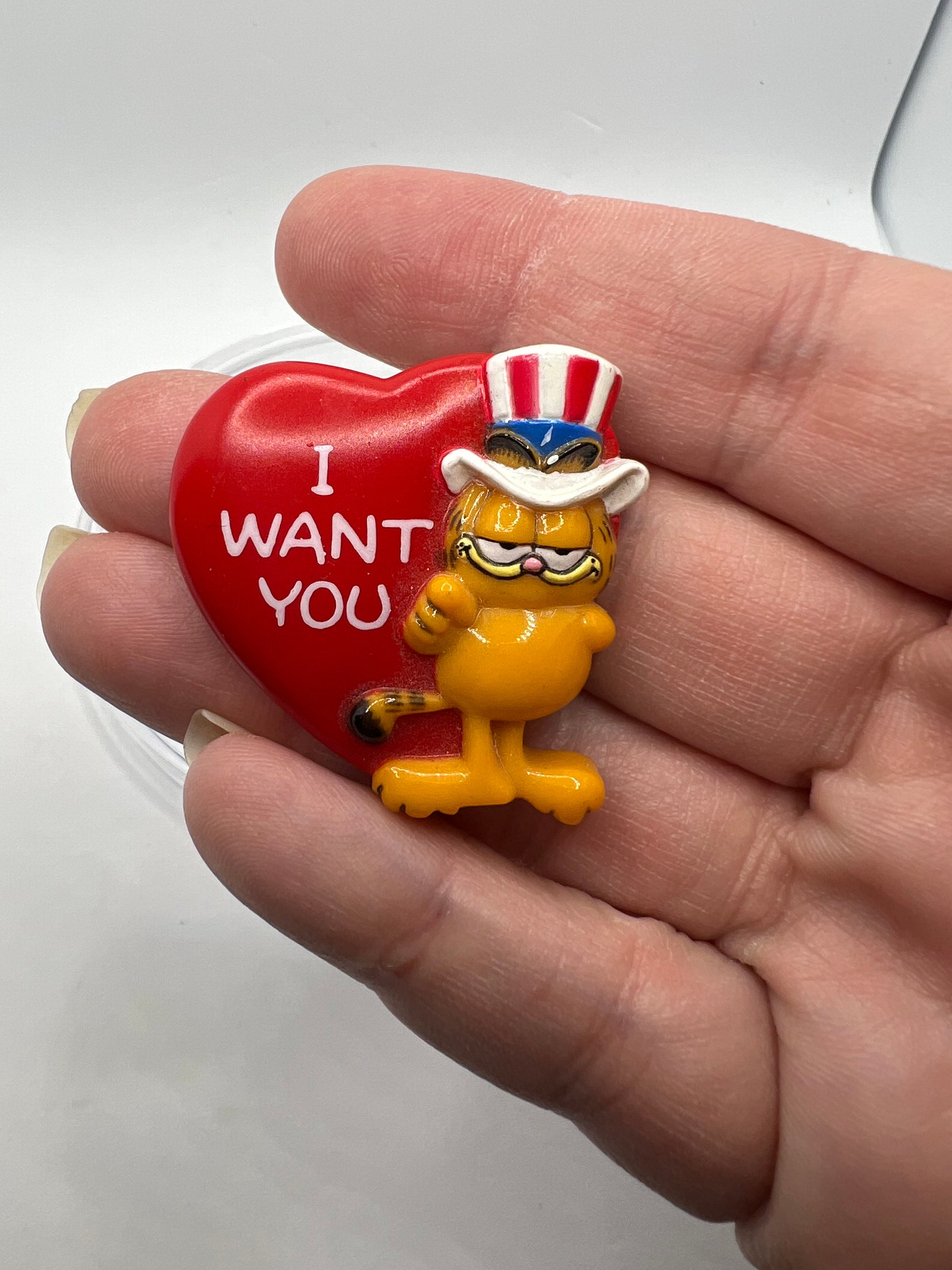 1980’s Rare Garfield Valentine Themed Refrigerator Magnet, “I Want You ...