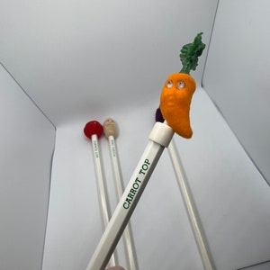 Vintage Anthropomorphic Flocked Vegetable School Pencils. Sold ...