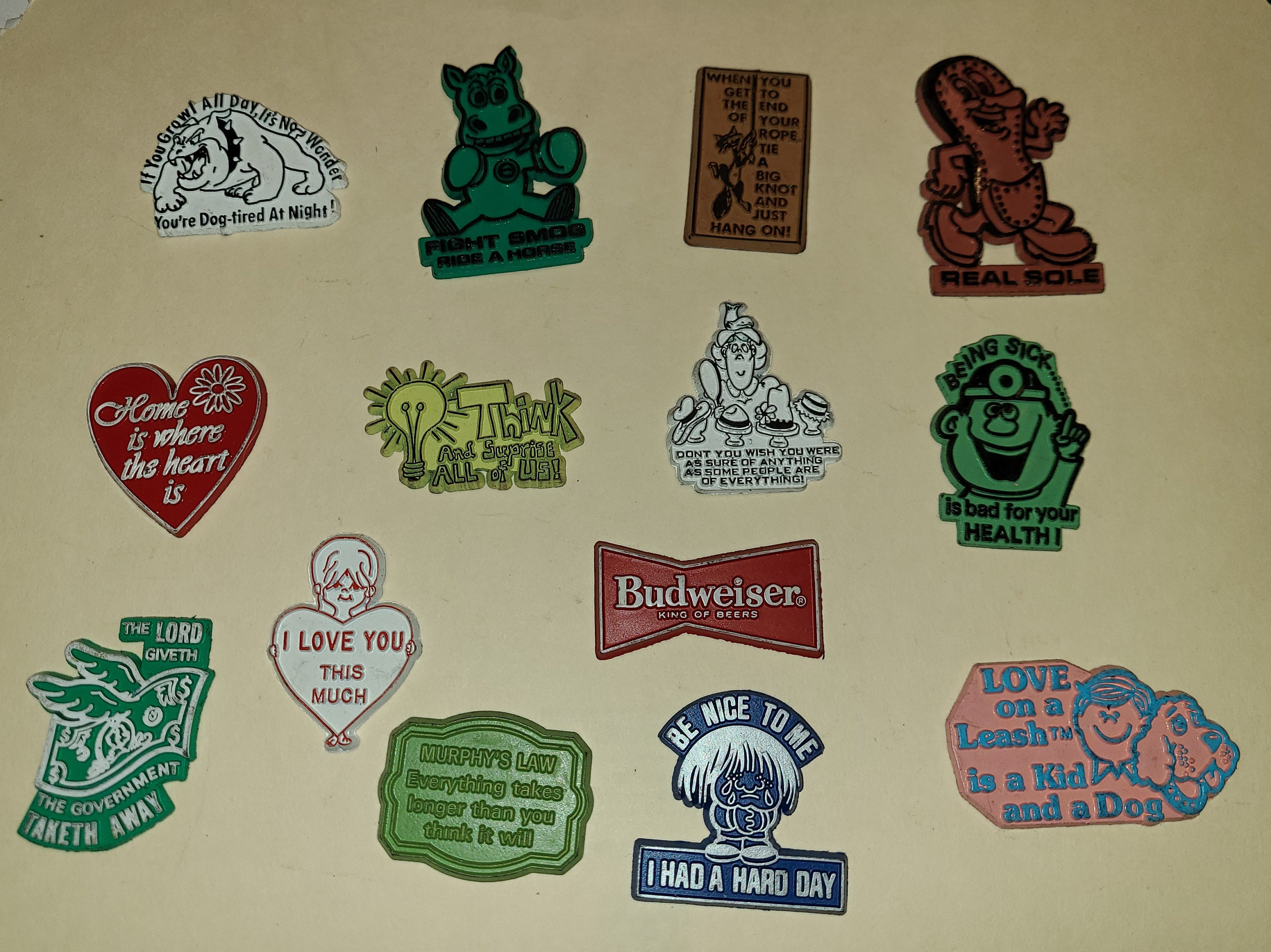1970's Magnets Funny Humor Sayings Rubber Refrigerator Magnets Home ...