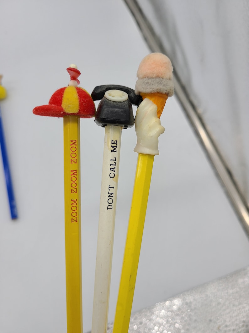 Vintage School Pencils With Amazing Toppers Sold Separately | Etsy