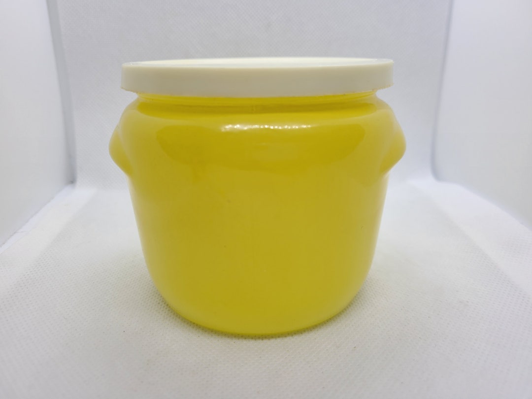 Glass Honey Jar, Yellow Glass Honey Jar, Vintage Glass Jars ...