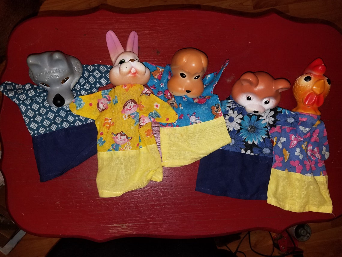 Vintage Animal Hand Puppets. Rubber Head With Cloth Body Hand | Etsy