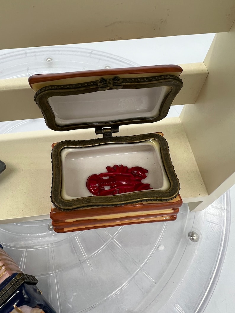 Vintage Porcelain Hinged Trinket Box: Novelty Designs, Sold Separately ...