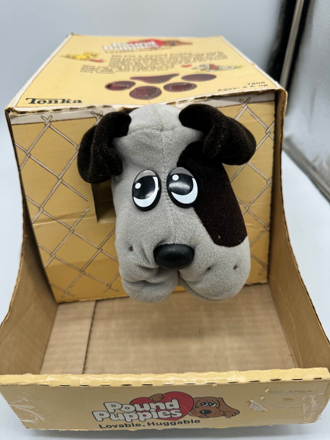 1985 Tonka Pound Puppies Large Gray Dog With Original Box. - Etsy