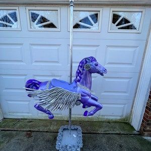 Pegasus Carousel Horse Purple With Silver Wings! Photo Prop! Party ...