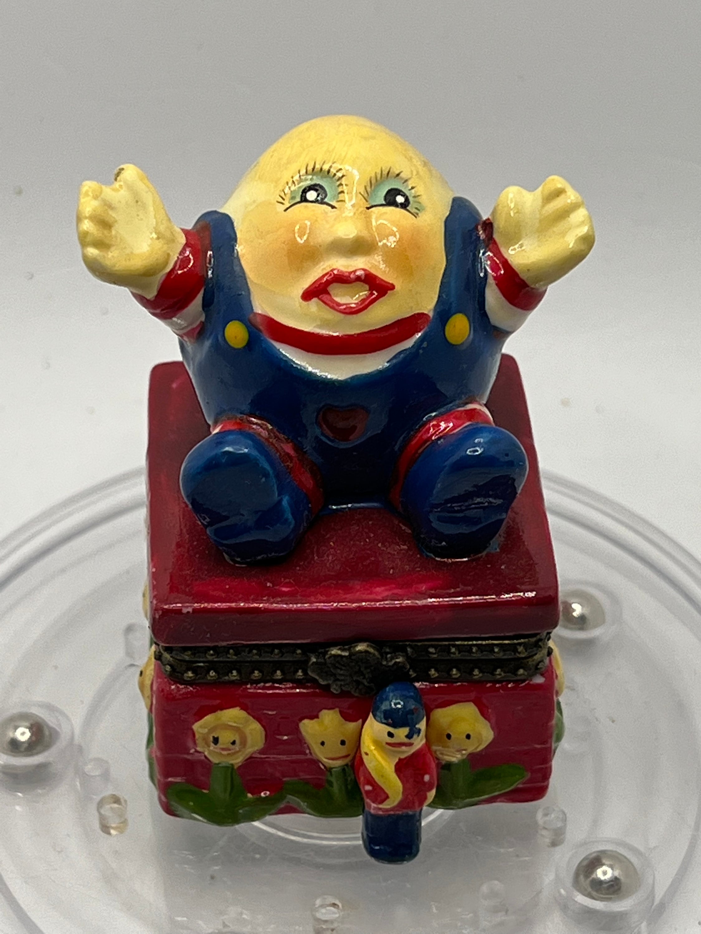Vintage Nursery Rhyme Humpty Dumpty Porcelain Hinged Box With A Kings ...