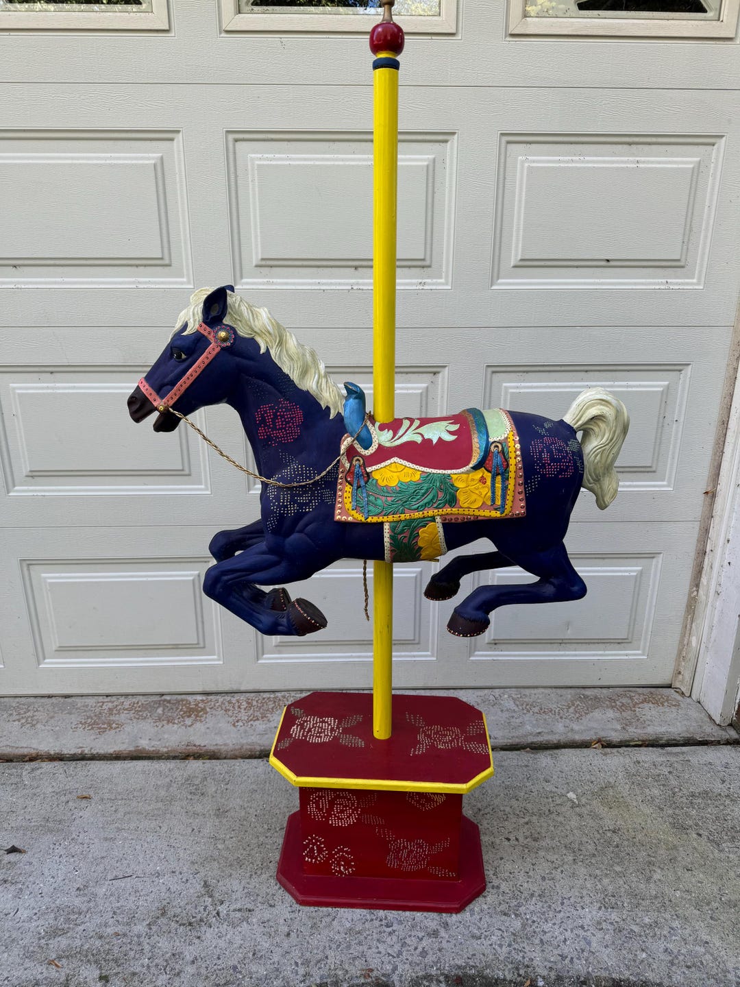 Vintage Hand-painted Carousel Horse: Life-size Display Prop - Etsy