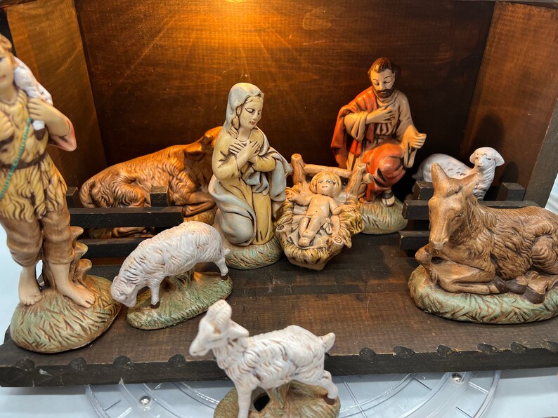 Antique Ceramic Hand Painted Nativity Set 16 Piece With Stable. - Etsy
