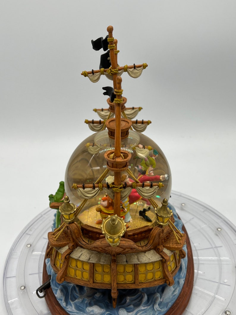 Vintage 1990s Disneys Peter Pan Pirate Ship Snow-globe & - Etsy