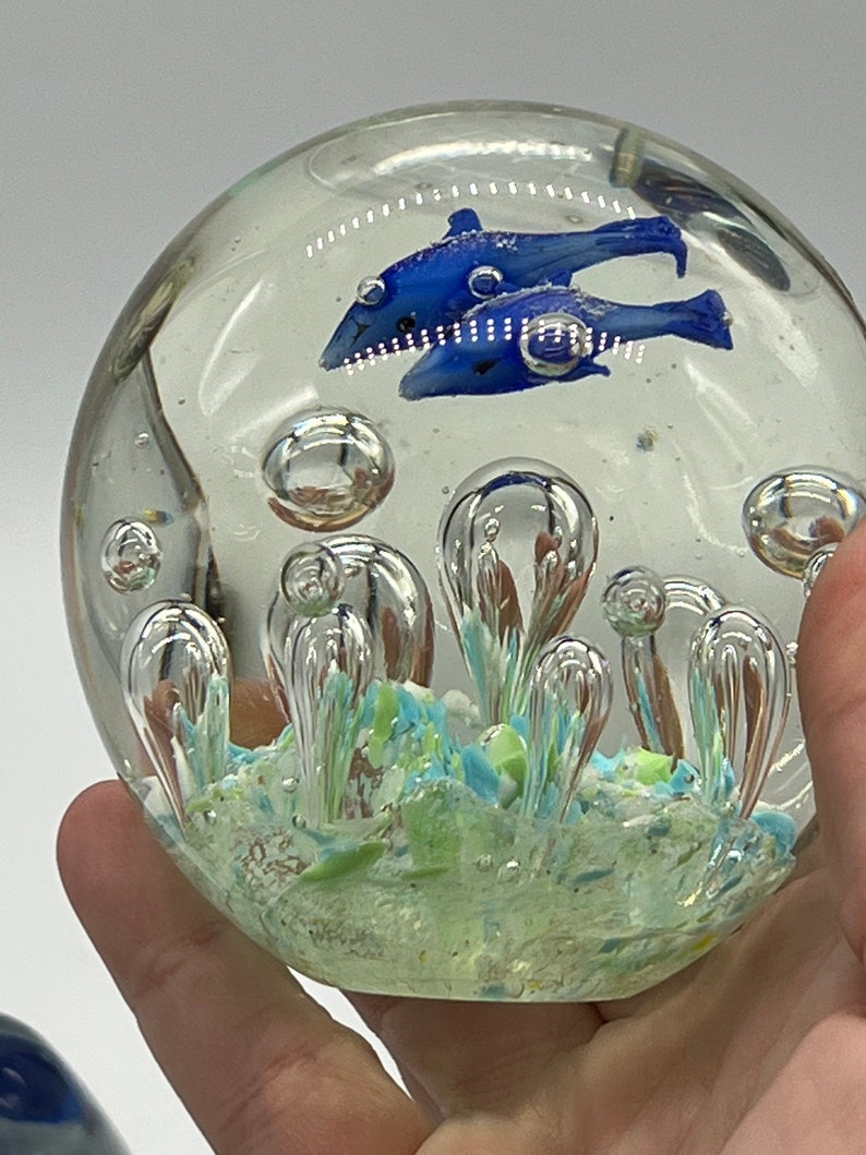 Vintage Hand Blown Ocean Themed Glass Paperweights Sold - Etsy