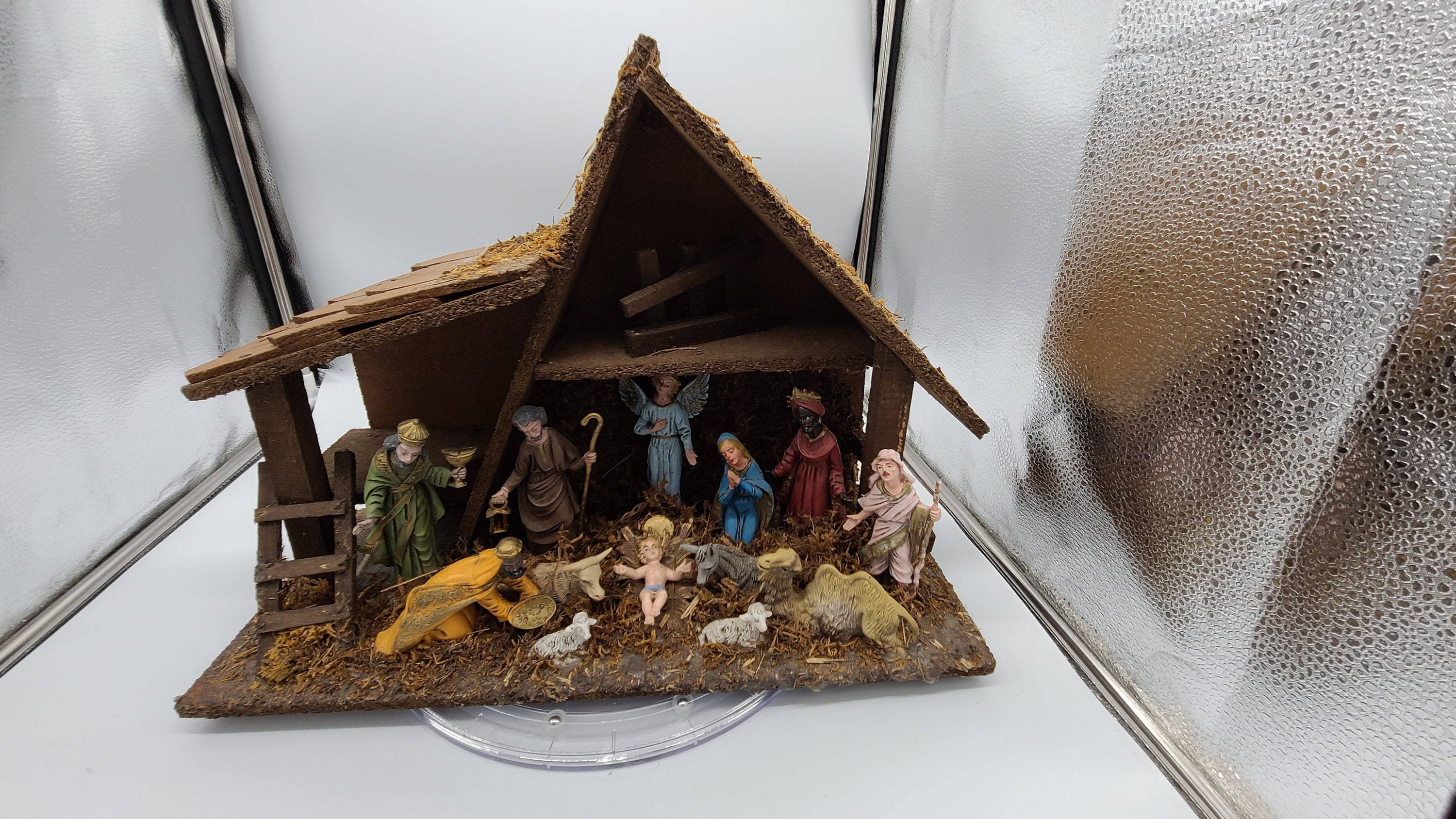Vintage Table Top Celluloid Nativity Set With Stable - Etsy