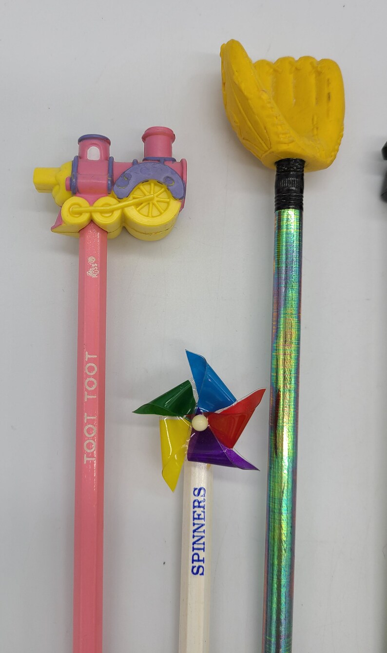 Vintage School Pencils With Amazing Toppers Sold Separately | Etsy