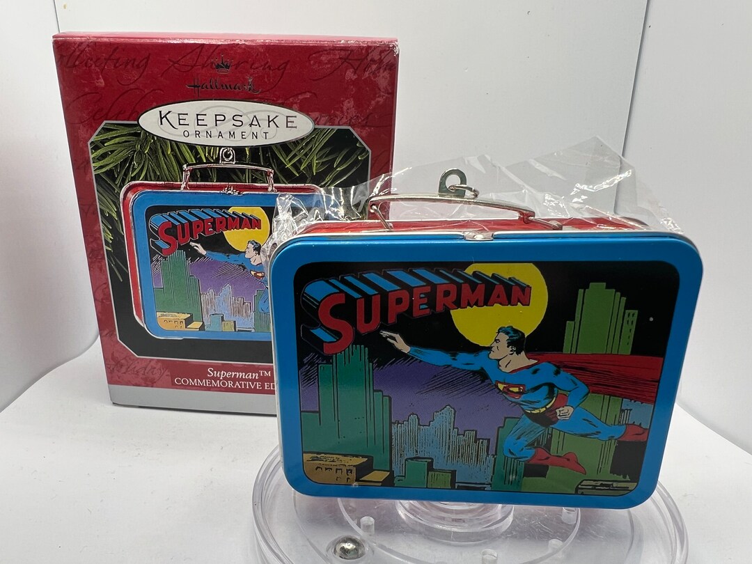 1998 Hallmark Keepsake Superman Metal Lunchbox Christmas Ornament With ...