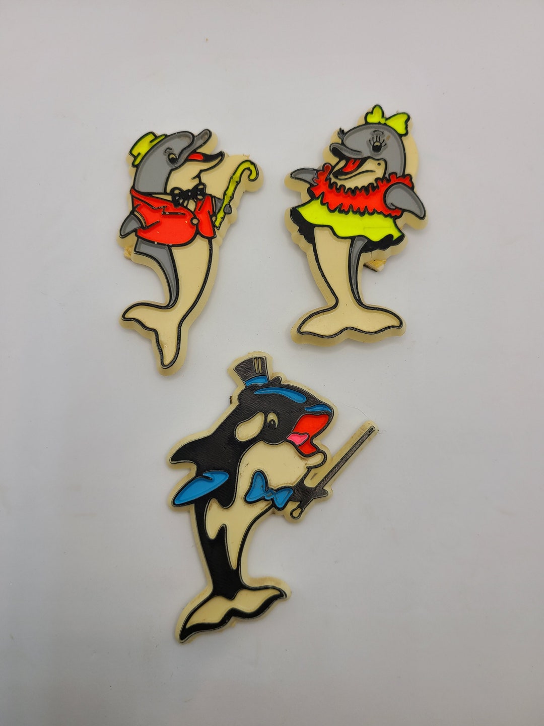 Vintage Seaworld Anthropomorphic Dolphins and Whale Refrigerator ...