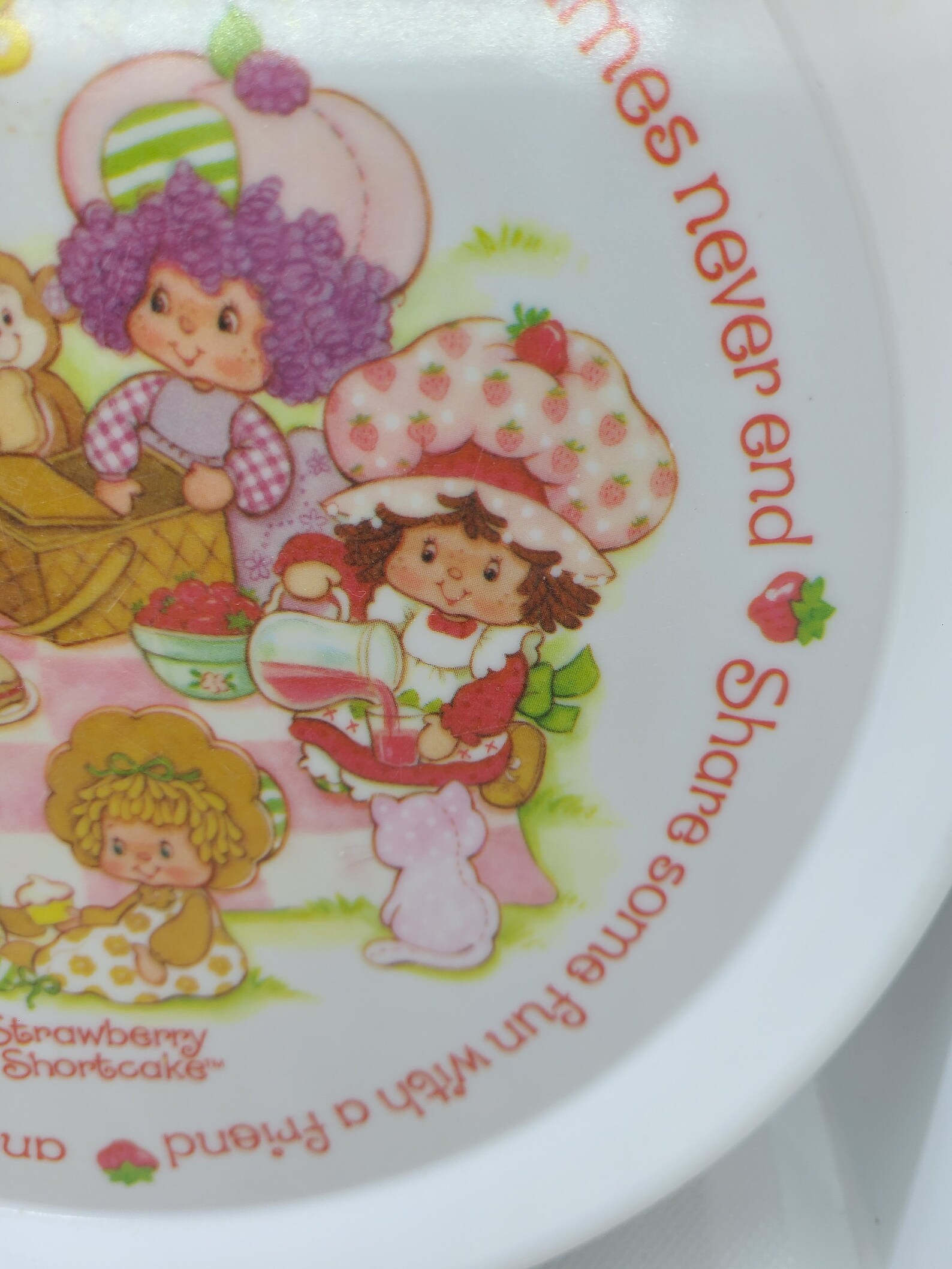 Vintage Strawberry Shortcake Plastic Dinner Plate - Etsy